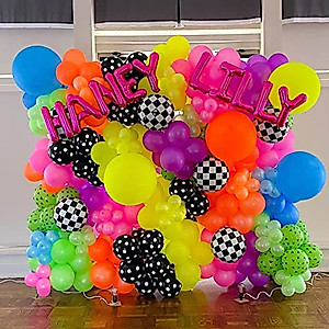 12 Pack 18 Inch Checkered Racing Balloons Helium Foil Mylar Black and White Checkered Balloons for Race Car Themed Party Birthday Festival Decorations Supplies