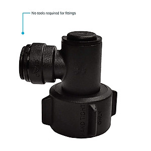 John Guest 3/4 Inch NH x 3/8 Inch OD ProLock Female Garden Hose Elbow, Push to Connect Plastic Plumbing Fitting, Black, NC2723P, 1 Count (Pack of 1)