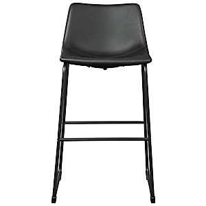 Signature Design by Ashley Centiar Urban Industrial 28.75" Pub Height Bucket Seat Barstool, 2 Count, Black