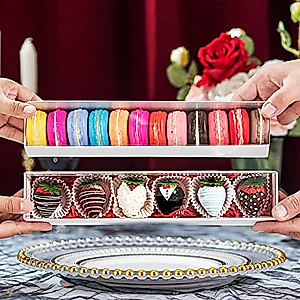 SLShePack 20Pack 12x2¼x2 Inches Clear Chocolate Covered Strawberries Boxes for 6, Macaron boxes for 12, Truffle Boxes Cocoa Bombs Cookies boxes