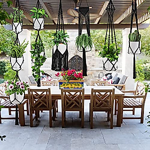 SFENNGPET Macrame Plant Hangers, 6Pack Hanging Planters for Indoor Plants w/ 6 Set Hangers Kit Handmade Macromay Plant Hangers Indoor Flower Pots Holder Stand for Boho Home Décor