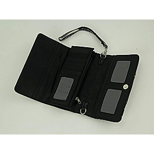 Rhinestone Skull Western Concealed Carry Handbag and wallet set (Black)