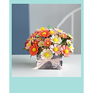 DIY Felt Flower Art Craft Kit,DIY Felt Daisy Bouquet Kit, Floral Gifts,Beginner Craft Kit,Arrange Pre-Cut Felt Flowers and Foliage