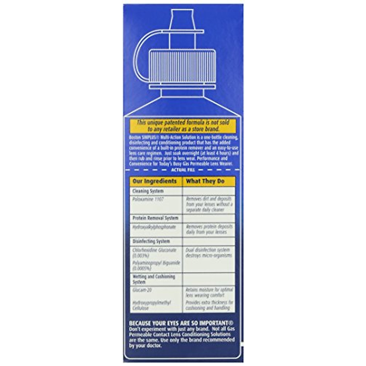 Bausch & Lomb Boston Simplus Multi-Action Solution, 3.5 oz, (for rigid gas permeable lenses)