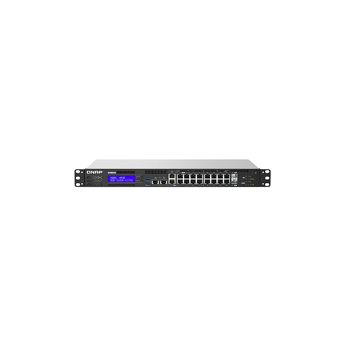 QNAP QGD-1602P-C3758-16G 18 Port Smart Edge PoE Switch with 2.5GbE and 10GbE Capability, Intel Atom C3758 CPU, 16gb ram