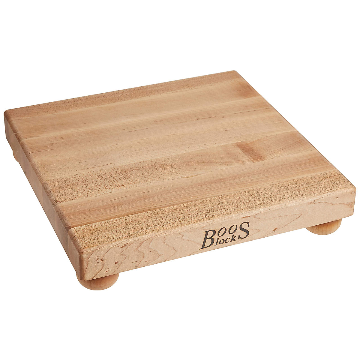 John Boos Block B12S Maple Wood Edge Grain Cutting Board with Feet, 12 Inches Square, 1.5 Inches Thick