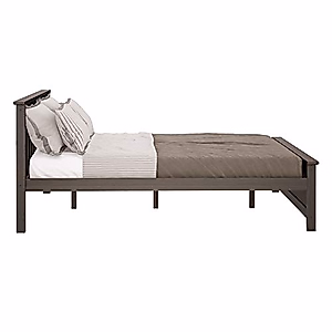 Plank+Beam Solid Wood Queen Bed Frame, Platform Bed with Headboard, Clay
