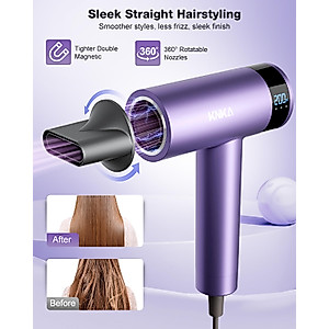 KNKA Hair Dryer, High Speed Blow Dryer, Negative Ionic Hairdryer with 4 Temps