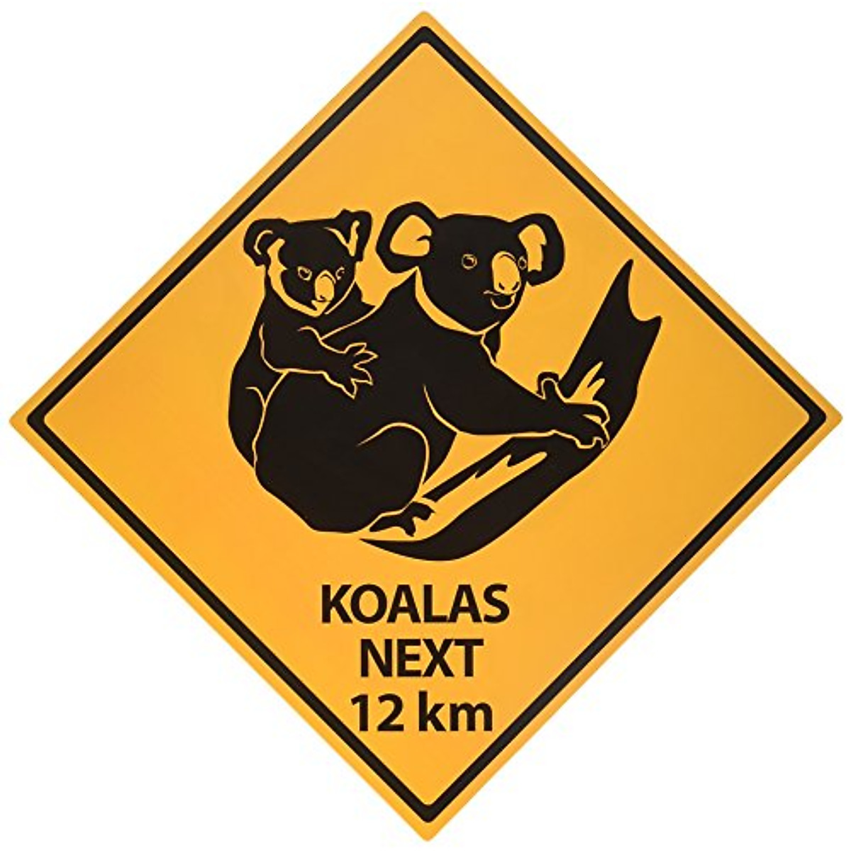 Beistle 54306 Outback Road Sign Cutouts-4 Pcs, 14'' 13'' .1'', Yellow/Black