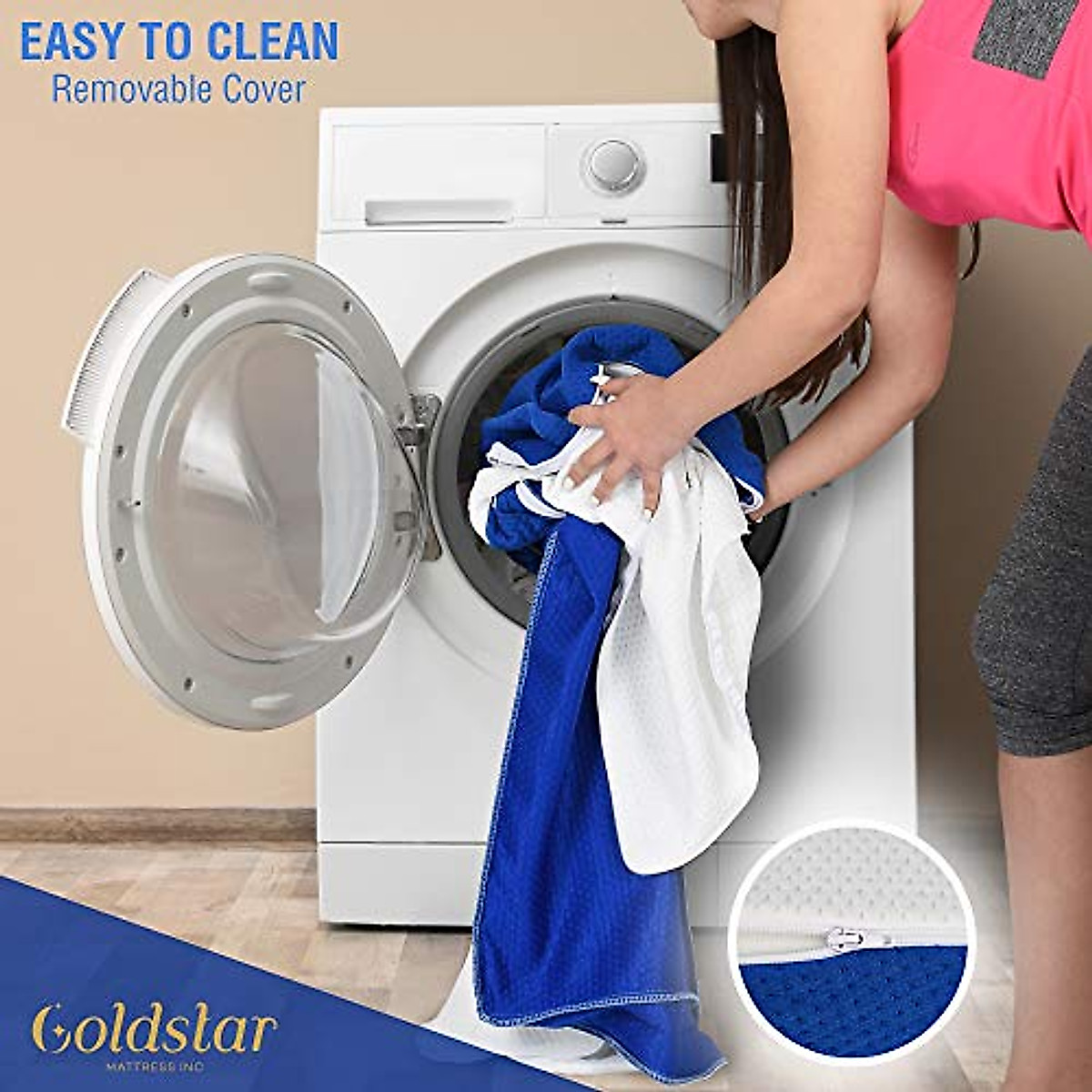 Gold Star Tri-Folding Gel Memory Foam Mattress, 25 x 75 Inches - 3-Inch Gel-Infused Cooling Mattress Topper, Cot Pad, Guest Bed - Portable Floor Mattress with Soft, Removable, and Washable Cover