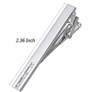 Jonwo Men's Crystal Tie Clip Silver Tone Tie Bar for Gentleman Regular Necktie Tie Clip for Business Anniversary (White Crystal)