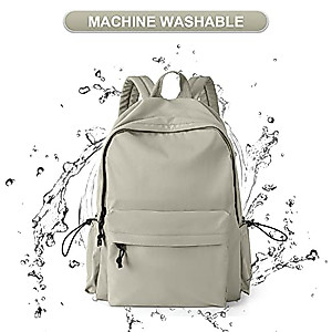 PAUBACK Green School Backpack for Girls Water Resistant High School Book Bag Simple Backpack for Teens Boys Girls, Lightweight Simple Middle School Back Pack Daypack
