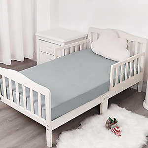 Stretchy Crib Sheets for Boys Girls, 2 Pack Baby Crib Sheets Fitted for Standard Crib and Toddler Bed Mattress 52" x 28", Soft and Breathable Fitted Crib Sheets Neutral, Grey