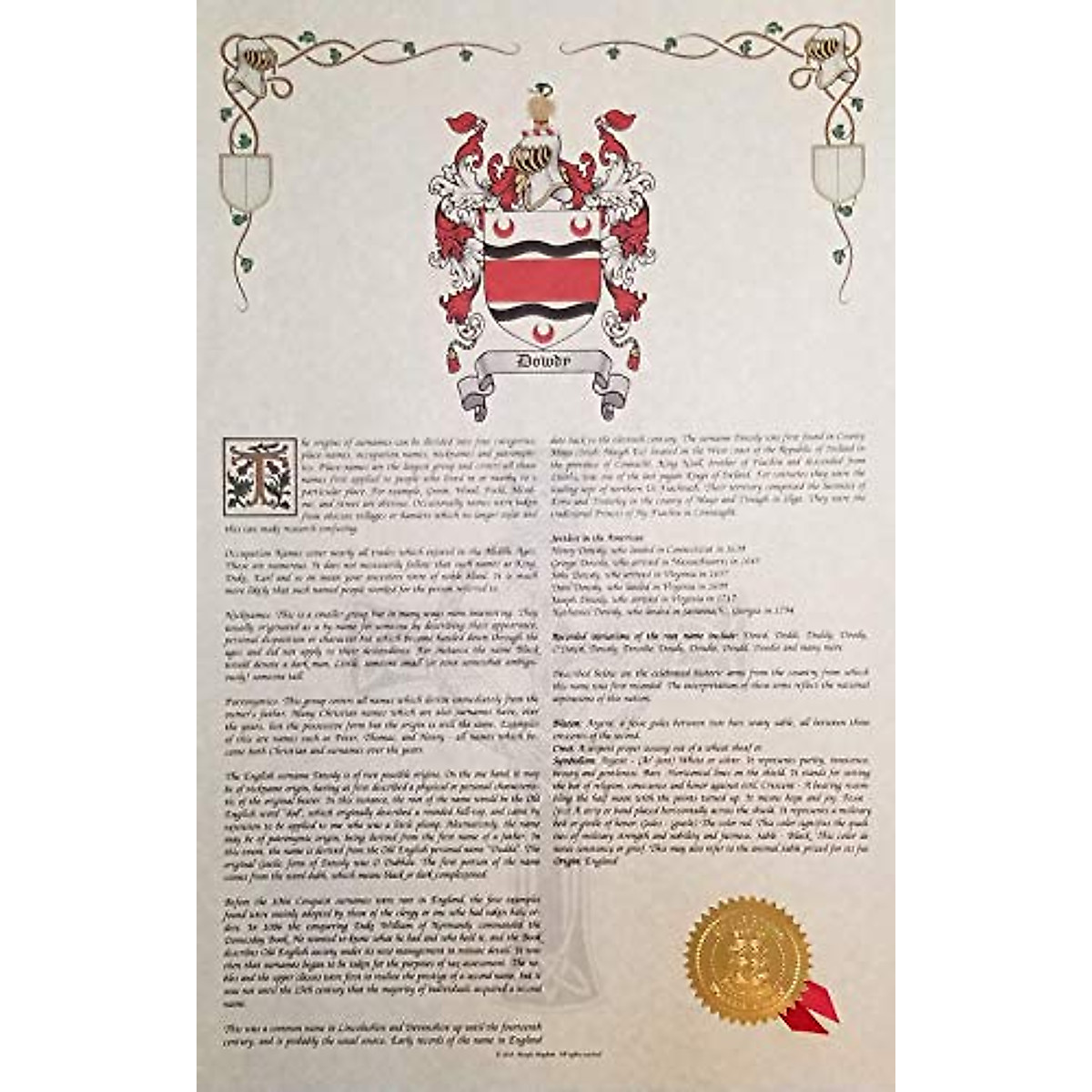 Mr Sweets Maurais Coat of Arms, Crest & History 11x17 Print - Name Meaning, Genealogy, Family Tree Aid, Ancestry, Ancestors, Namesakes - Surname Origin: French France