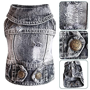 Puppy Shirts for Small Dogs Female Dogs Vest for Small Dog Spring Clothing Cats Breathable Jean Jacket Shirt Fashion Pet Clothes