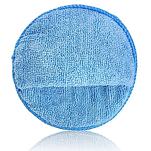 Fasmov 30 Pack Microfiber Wax Applicator, 5" Diameter Soft Microfiber Wax Applicator Pads with Finger Pocket Wax Applicator for Cars Wax Applicator Foam Sponge, Blue