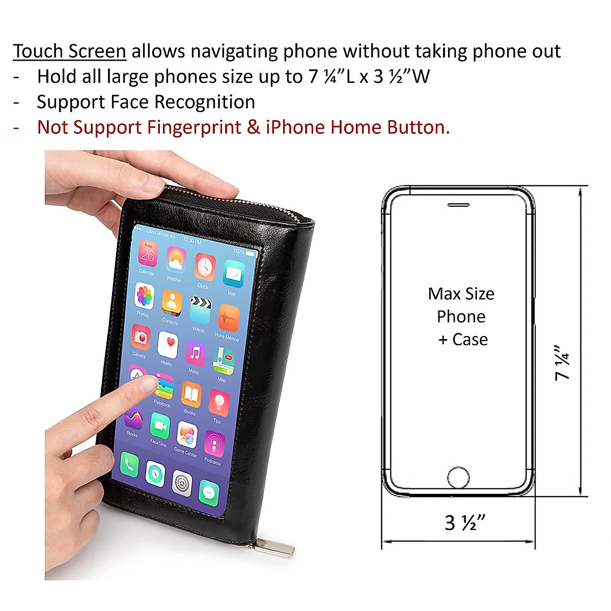 Small Crossbody Bag Touch Screen Phone Bag Shoulder Handbag Wallets Purse for Women & Girls (#1 Black)