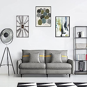 gefayluo 72.8 inch Sofa Couch Mid-Century 3-Seat Tufted Love Seat for Living Room Bedroom Office Apartment Dorm Studio and Small Space 2 Pillows Included (Silvery Gray)