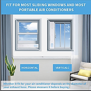 DELAM Portable Air Conditioner Window Kit with Coupler Adjustable Window Seal for AC Unit, Sliding AC Vent Kit for Exhaust Hose (5.1 Inch)