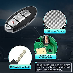 X AUTOHAUX 315MHz CWTWB1U808 Replacement Smart Proximity Insert Keyless Entry Remote Key Fob for Nissan Quest Juke 2011-2017 for Nissan Cube 2010-2014 3 Buttons 46 Chip Car Key