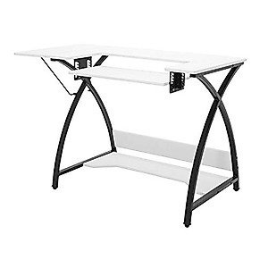Sew Ready Comet Hobby Center - 45.5" W x 23.5" D White Hobby and Sewing Machine Table with Storage Shelf - Can Also Be Used as Computer Desk