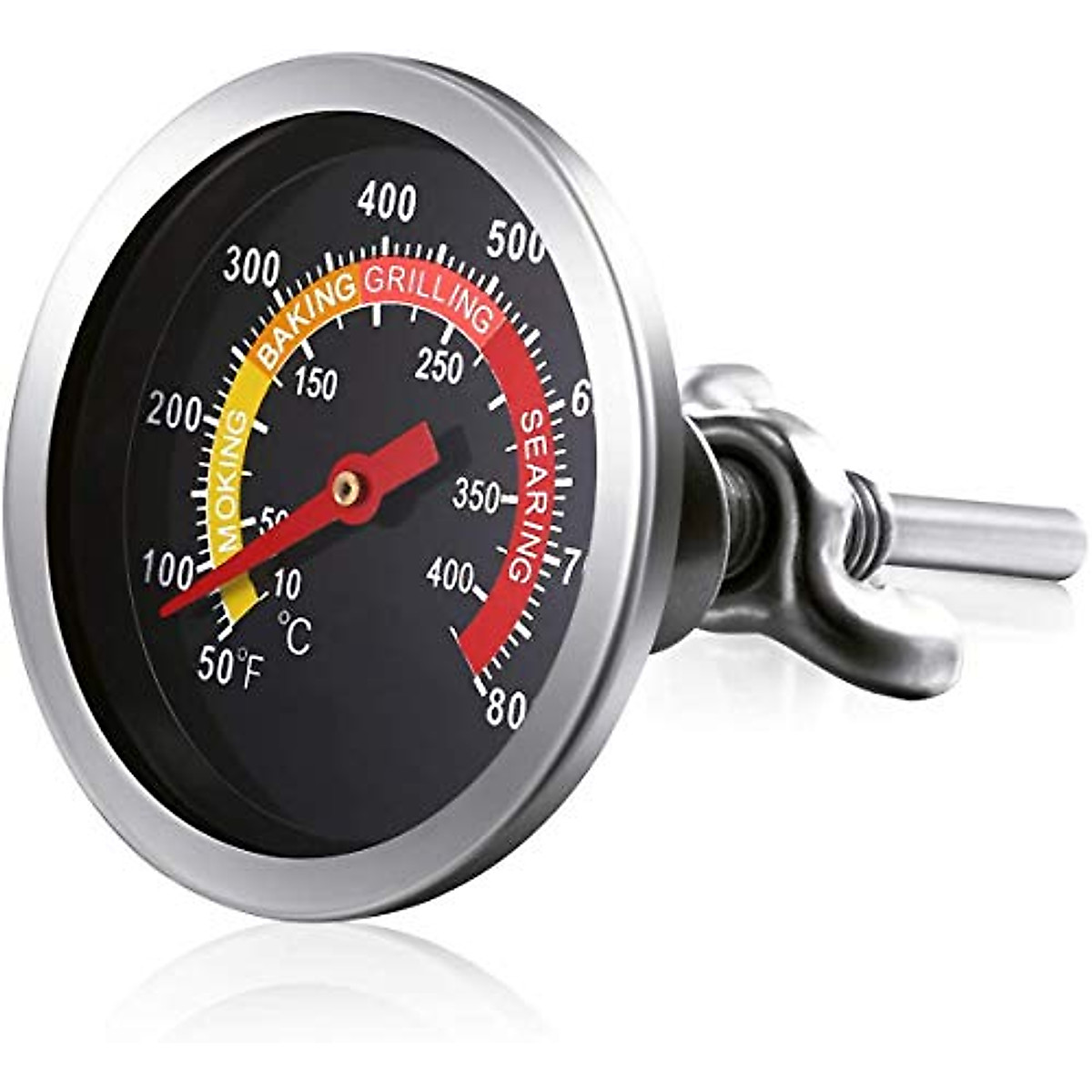 2 pcs BBQ Grill Temperature Gauge, Charcoal Pit Grill Smoker Thermometer Gauge BBQ Temp Gauge