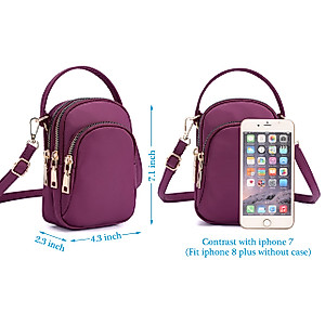 Collsants Nylon Small Crossbody Purse Smartphone Wallet Cell Phone Pouch For Women Girl (Black)