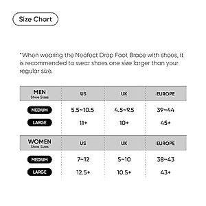 NEOFECT Drop Foot Brace Black Right AFO Ankle Brace for Walking, Stroke Recovery Equipment, Soft Night Splint for Foot Drop