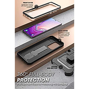 SUPCASE UB Pro Series Designed for Samsung Galaxy S20 Ultra 5G Case, Built-in Screen Protector with Full-Body Rugged Holster & Kickstand for Galaxy S20 Ultra (2020 Release) (Black)