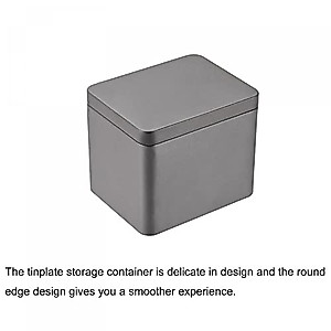 uxcell Metal Tin Box, 3.9" x 3.15" x 3.31" Rectangular Empty Tinplate Containers with Lids, Grey, for Home Organizer, Candles, Gifts, Car Keys, Crafts Storage
