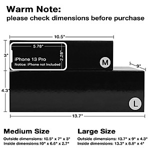 Aimyoo Large Black Collapsible Gift Box with Magnetic Closure Lids 13.8x9x4.3 in, Bridesmaid Groomsman Proposal Boxes, Rectangle Present Box for Graduation Birthday Storage (1 Pack)