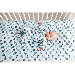 Posh Peanut Fitted Crib Sheet, Soft Viscose from Bamboo Fabric, Standard Crib and Toddler Mattresses 52" by 28" (Construction Cars)