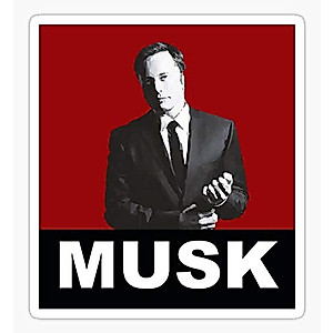 Elon Musk - Sticker Graphic - Auto, Wall, Laptop, Cell, Truck Sticker for Windows, Cars, Trucks