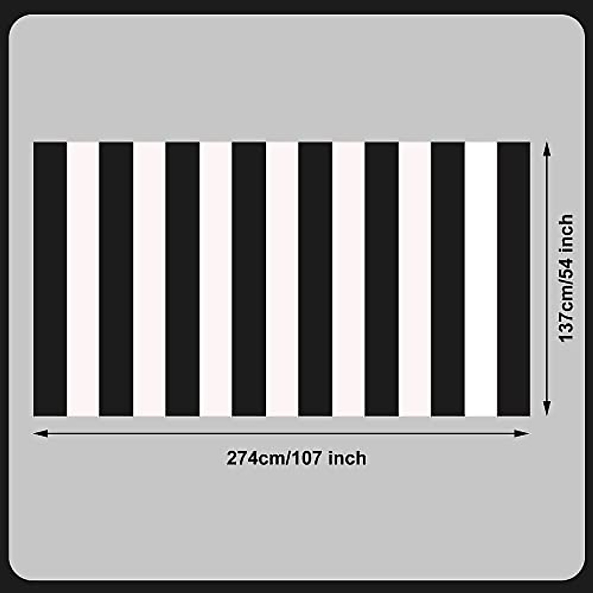 peony man 2 Pieces Black and White Striped Tablecloth Plastic Stripe Table Cover Waterproof Rectangle Tablecloth for Holiday Party Picnic Decoration