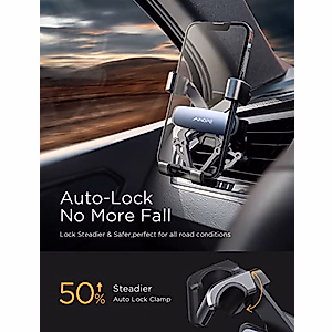 AINOPE Car Phone Holder Mount 2023 Upgrade Gravity Car Phone Mount with Newest Air Vent Clip Auto Lock Hands Free Cell Phone Holder Mount for Car Compatible for iPhone 14 Pro Max 13 12 & All Phones