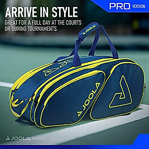 JOOLA Tour Elite Pro Pickleball Bag – Backpack & Duffle Bag for Paddles & Pickleball Accessories – Thermal Insulated Pockets Hold 4+ Paddles - Includes Fence Hook (Navy/Yellow)