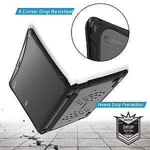 IBENZER Hexpact Heavy Duty case for 11.6" Acer Chromebook Spin 511/R753T (2-in-1), Protective Case with Screen Lock for K-12 Students, Black, LC-HPE-ACER-R753T