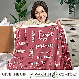Get Well Soon Gifts for Men Women Throw Blanket, Inspirational Gift Blankets for Women, Sympathy Gifts Care Hug Healing Blanket, Breast Cancer Gifts for Women Patients, Chemo Care Package - Pink