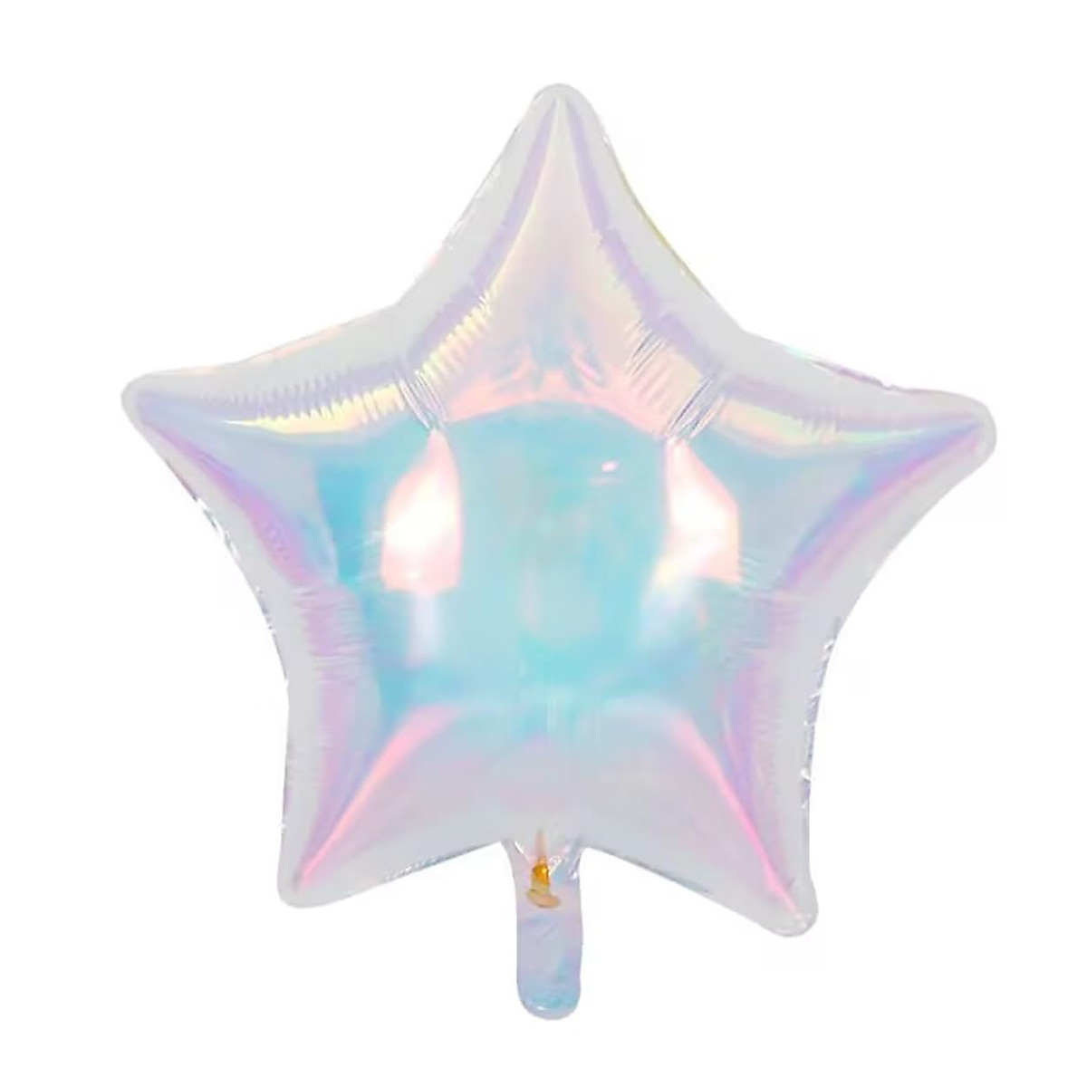 Iridescent Disco Party Foil Balloons With Clear Star Balloons 4D Silver Aluminum Balloons,for Birthday, Bachelorette Party, 70s 80s Theme Last Disco Party Decorations Supplies (Transparent 4+3)