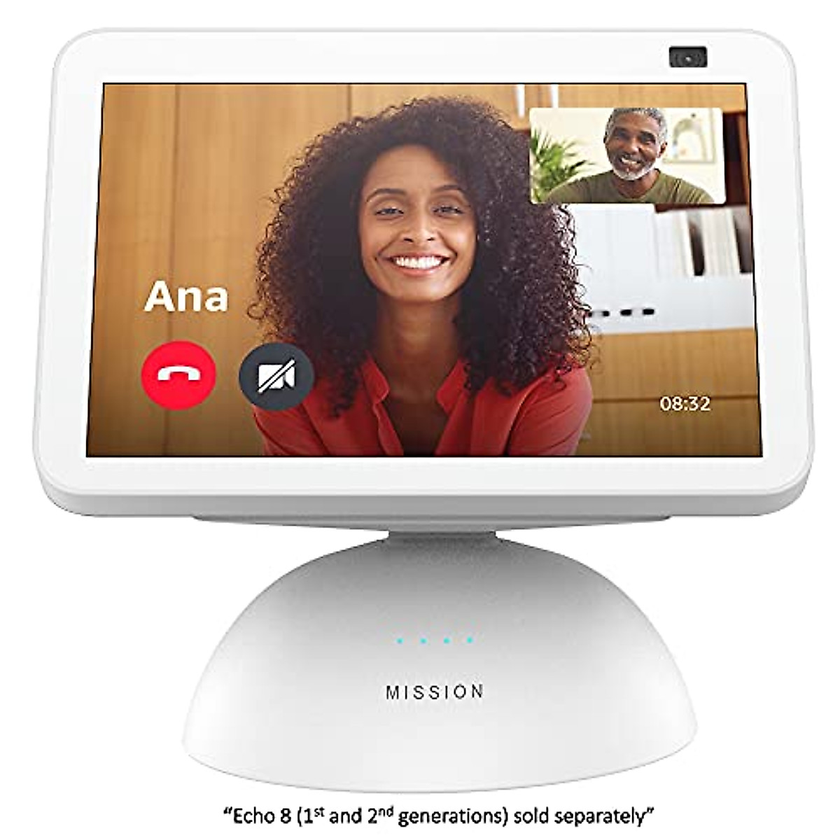 Made for Amazon Battery Base in White, for Echo Show 8 (1st and 2nd Generations)