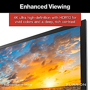 Aurora 43-Inch Partial-Sun 4K LED Outdoor Smart TV - Weatherproof HDR10 LED Outdoor Television with Anti-Glare, 750-Nit LED Screen, Tempered Glass, External Antennas for Partially Sunny Outdoor Areas