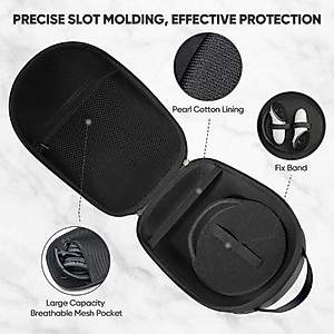 sarlar Hard Carrying Case Compatible with Oculus Meta Quest 2 /Quest 3/Vision Pro, Carbon Fiber, Fixed Protection for VR Headset Controller and Official Head Strap Accessories, Travel and Storage