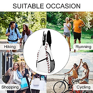 NAWFIVE Funny Baseball Sling Bag Crossbody Shoulder Backpack Adjustable Lightweight Travel Hiking Casual Daypack for Men Women