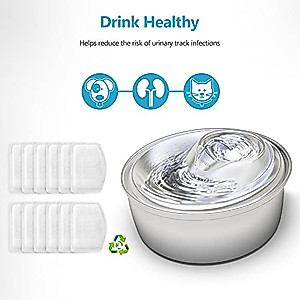 ORSDA Cat Water Fountain Filters, 12 Packs Replacement Carbon, Resin Filters for D60 100oz/3L Automatic Pet Fountain Cat Water Fountain Dog Water Dispenser, 3 Triple Filtration System