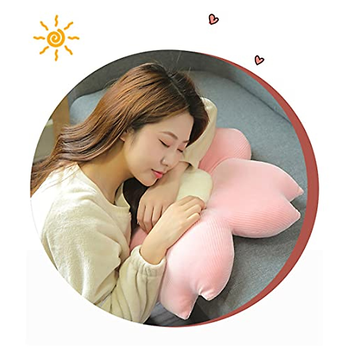 Mozacona Sakura Soft Plush Throw Pillow Flower Pillow Plush Cushion