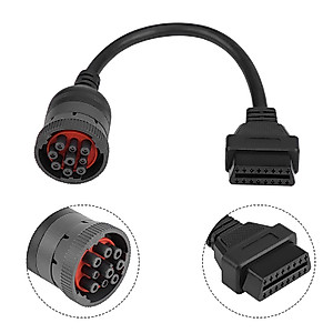 Yosoo Health Gear OBD2 Extension Cable, Female 16 Pin OBD2 9 Pin Adapter, 9 Pin to 16 Pin OBD2 Truck Diagnostic Scanner Cable Adapter for Car Auto Diagnostic Scanner Tool Converter Cord