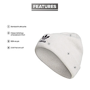 adidas Originals Trefoil Beanie, White-Orbit Grey/Black, One Size