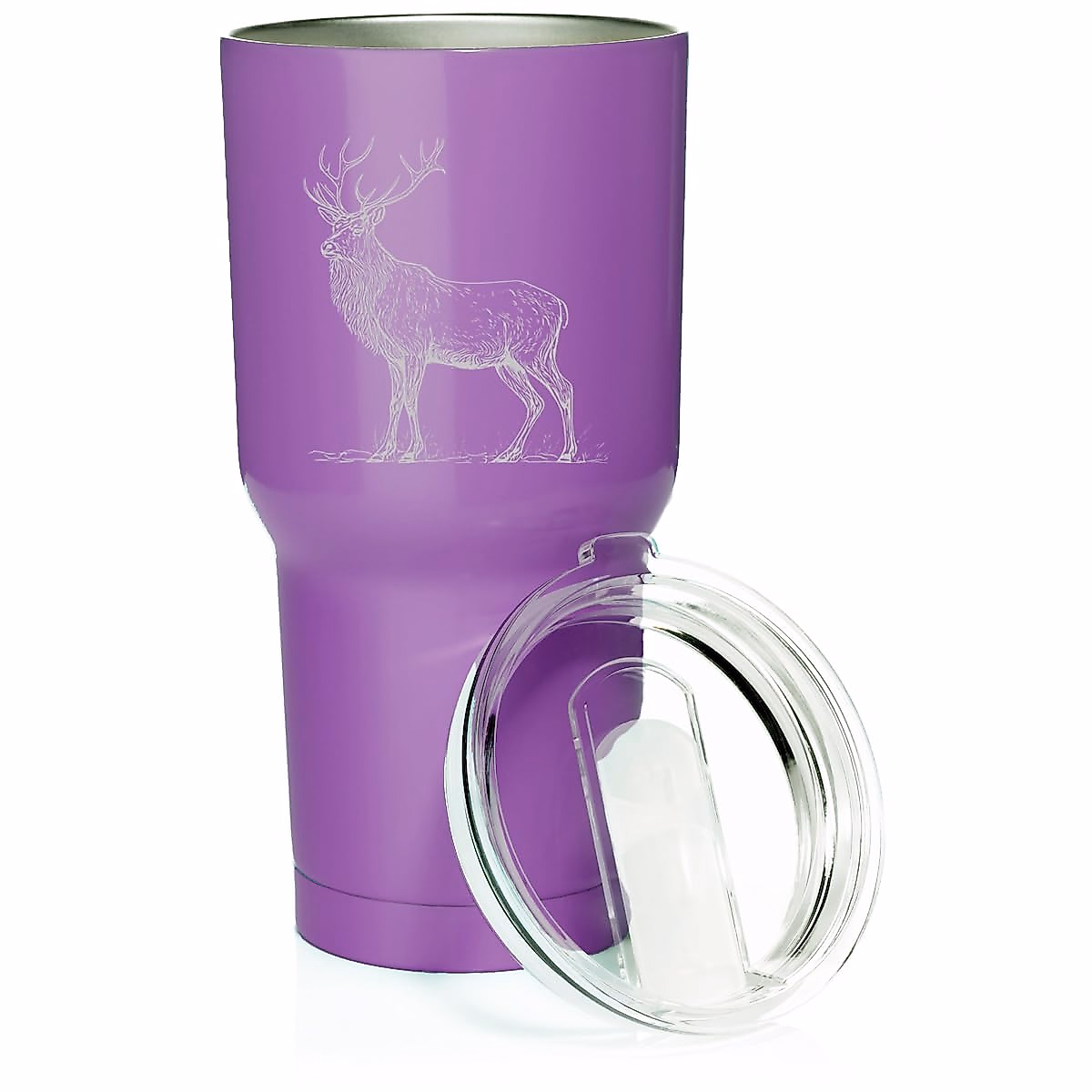 Smooth Body Tumbler Stainless Steel Vacuum Insulated Travel Mug Cup Gift Elk (Purple, 30 oz)