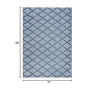 TOWN & COUNTRY EVERYDAY Rein Solid Diamond Everwash™ Washable Area Rug with Non-Slip Backing, Pet Friendly Rug, Blue, 6'6"x9'6"