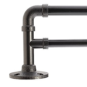 Decopolitan 5/8" Pipe Double Curtain Rod Set, 86 to 128 Inches, Vintage Bronze